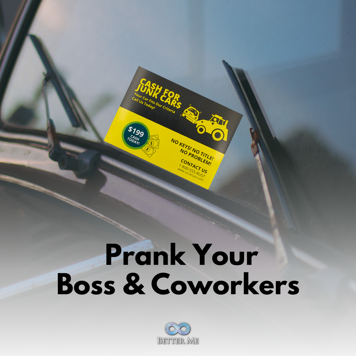 We Buy Junk Cars Prank Cards - Parking Lot Windshield Prank. Pack of 2 ...